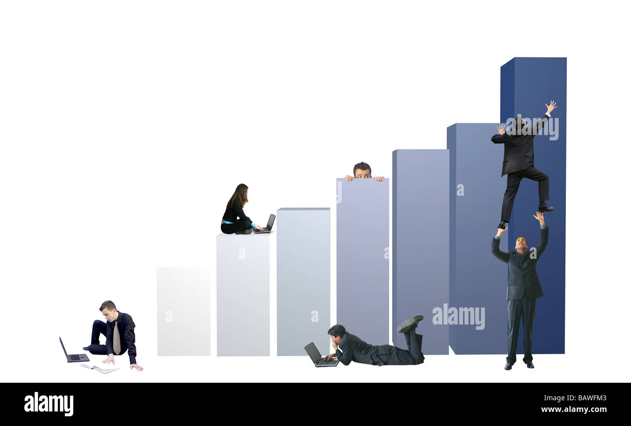 business environment - teamwork graph 15mp Stock Photo - Alamy
