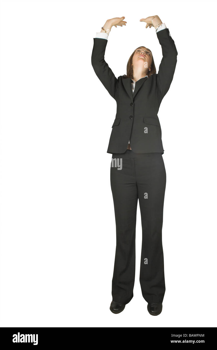 business woman lifting something Stock Photo - Alamy