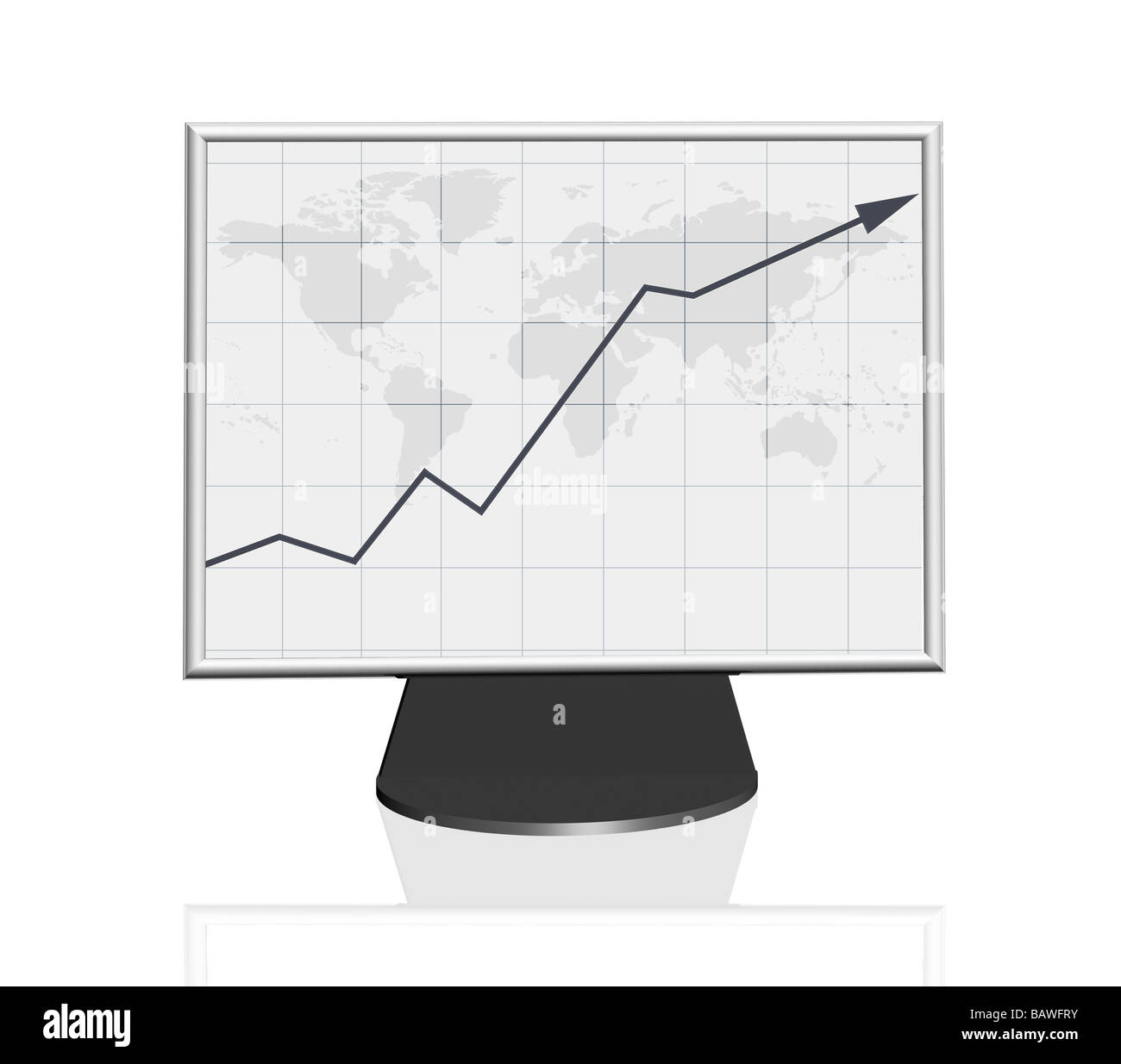 Growth business graph on computer monitor Stock Photo - Alamy