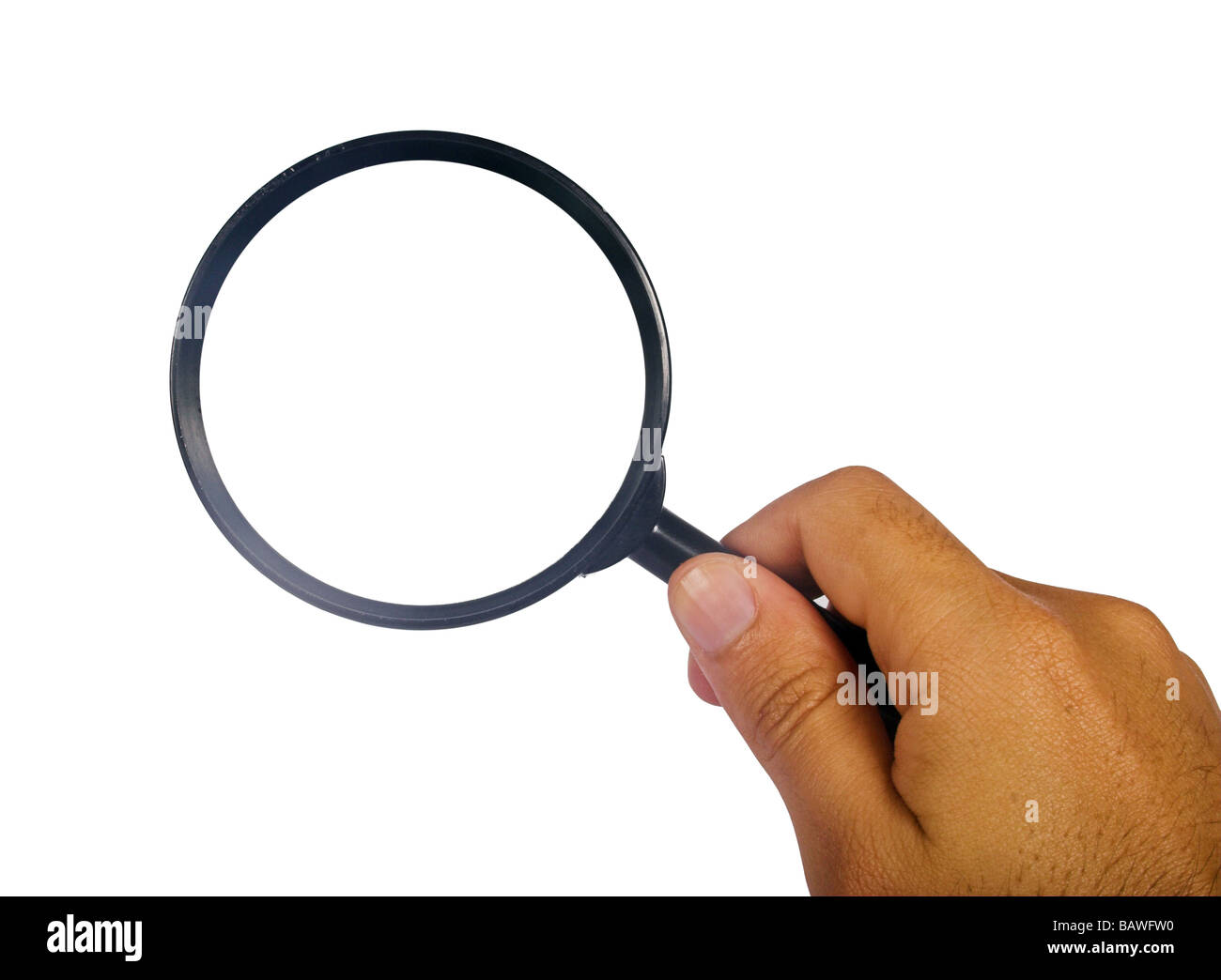 hand with magnifying glass Stock Photo - Alamy