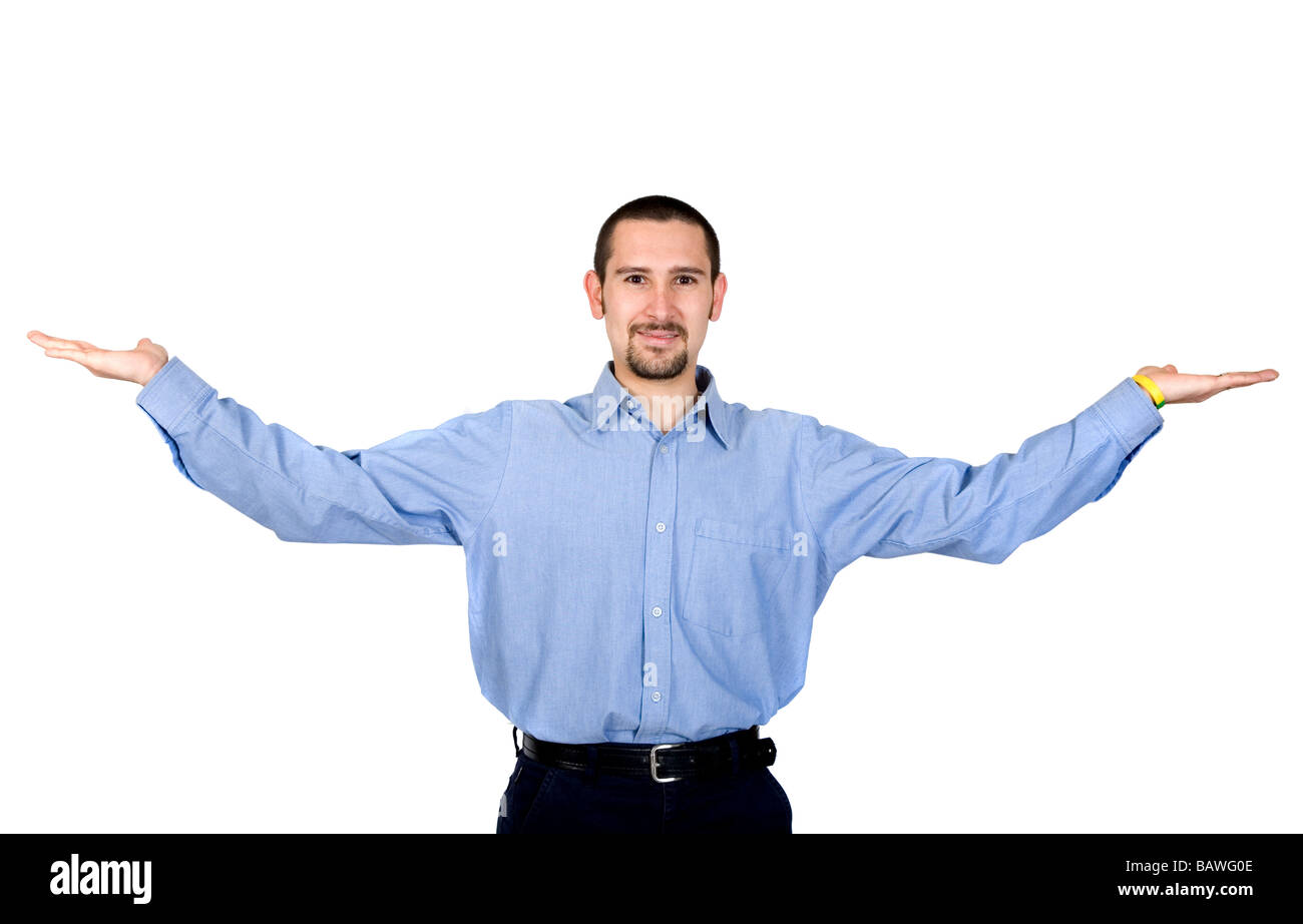 business man holding something Stock Photo - Alamy