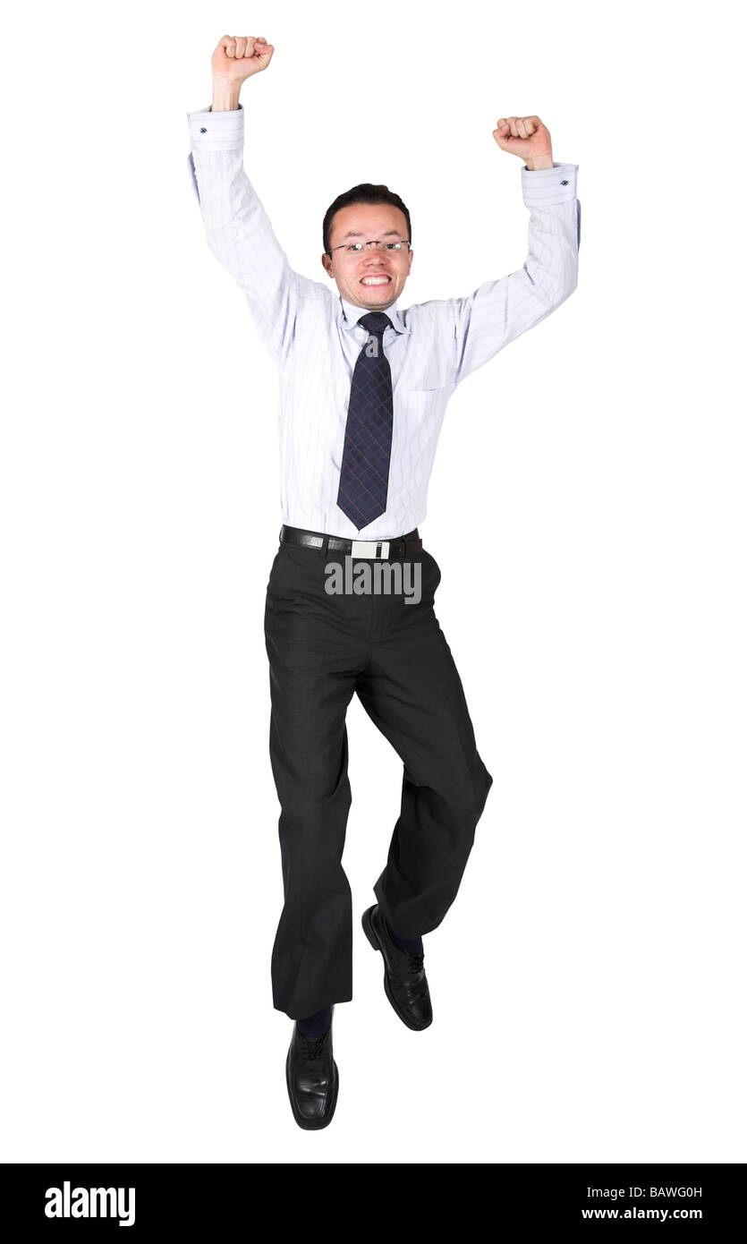 business man jumping high Stock Photo - Alamy