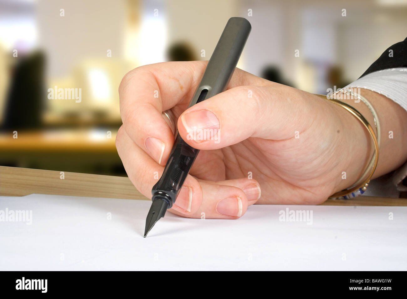 letter signature with office background Stock Photo - Alamy