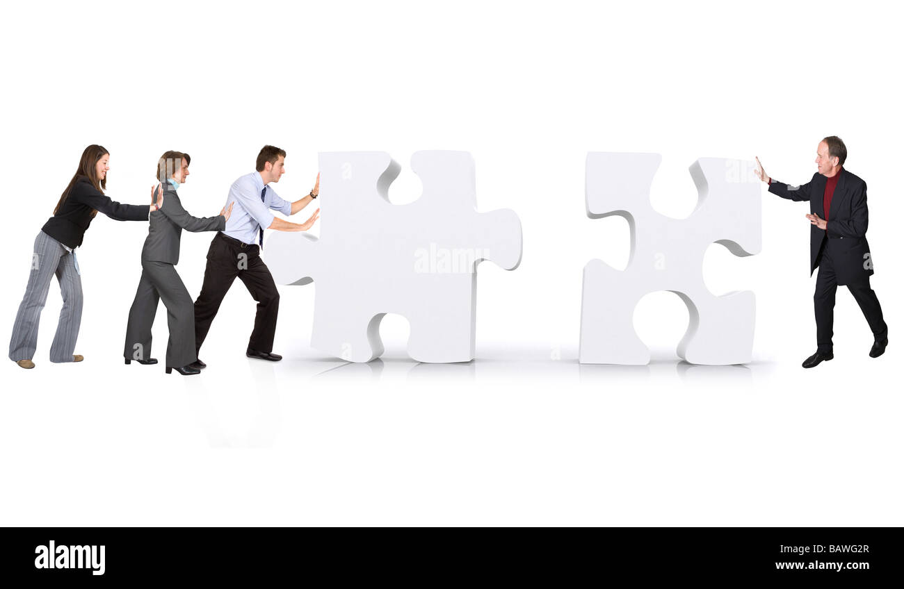 business teamwork - puzzle pieces Stock Photo - Alamy