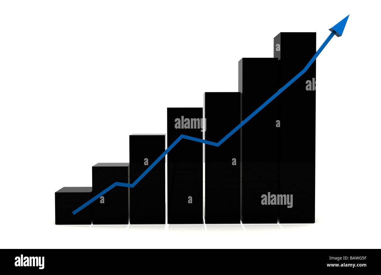 black column graph showing growth Stock Photo - Alamy