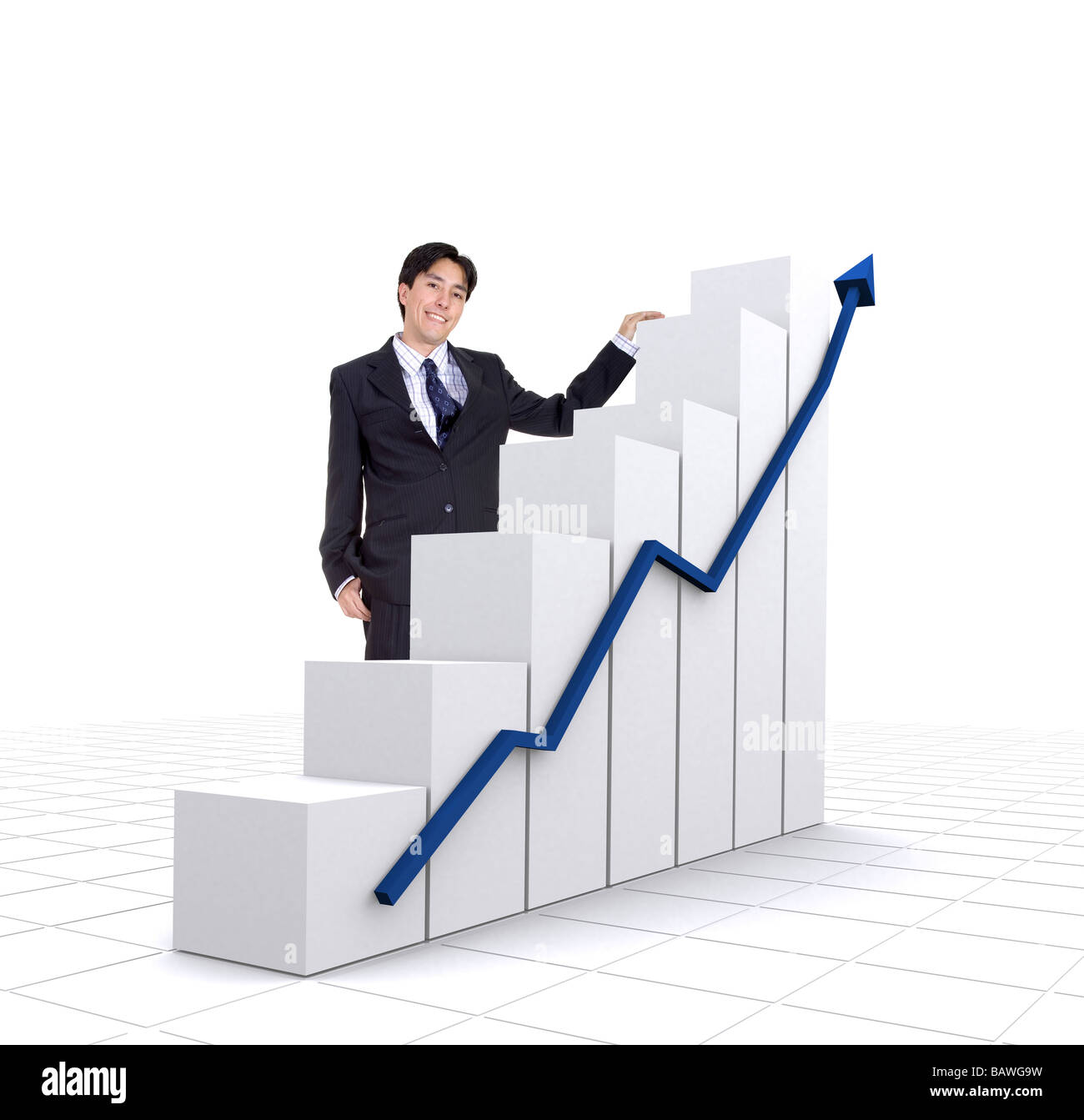 business entrepreneur with a graphics chart Stock Photo - Alamy