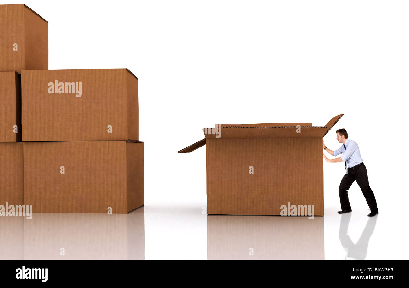 3d render people moving boxes hi-res stock photography and images - Alamy