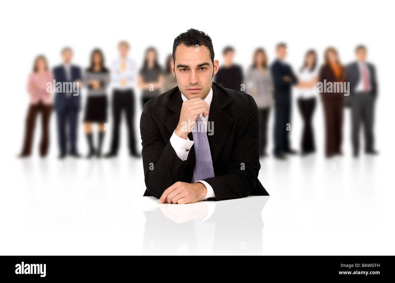 Woman leading a group Cut Out Stock Images & Pictures - Alamy