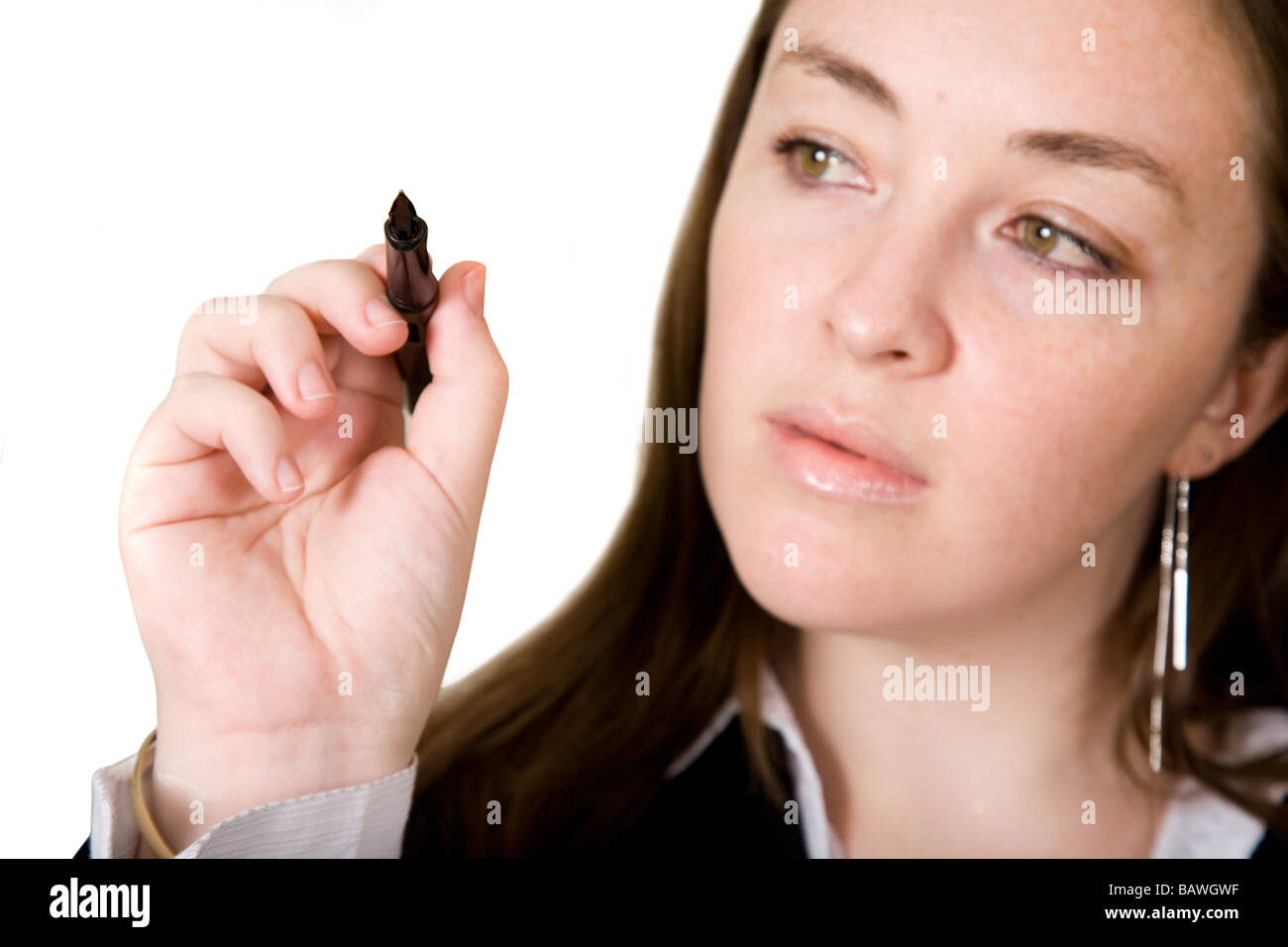 woman signing on the screen Stock Photo - Alamy