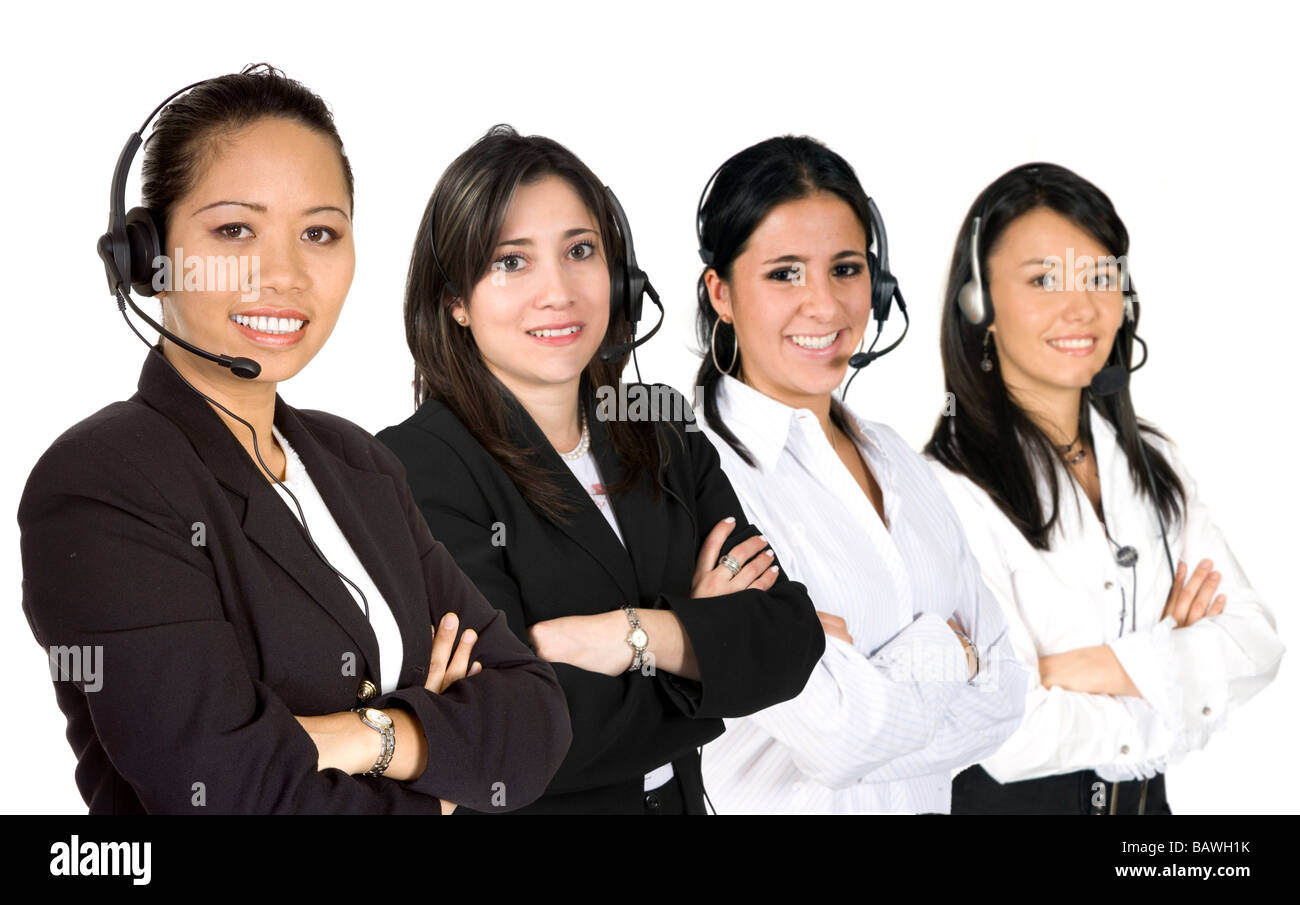 females only customer service team Stock Photo - Alamy