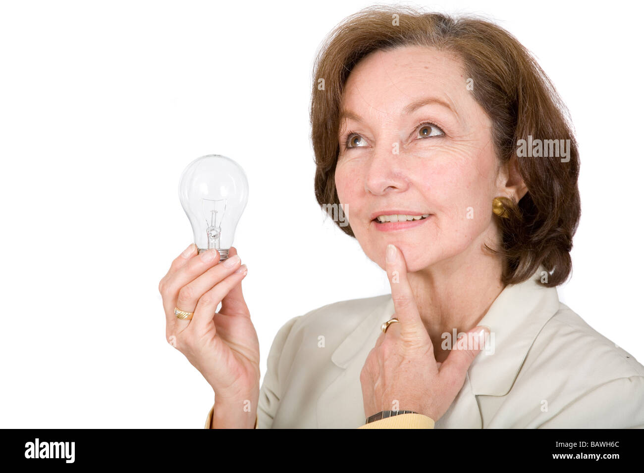 business woman thinking of ideas Stock Photo - Alamy