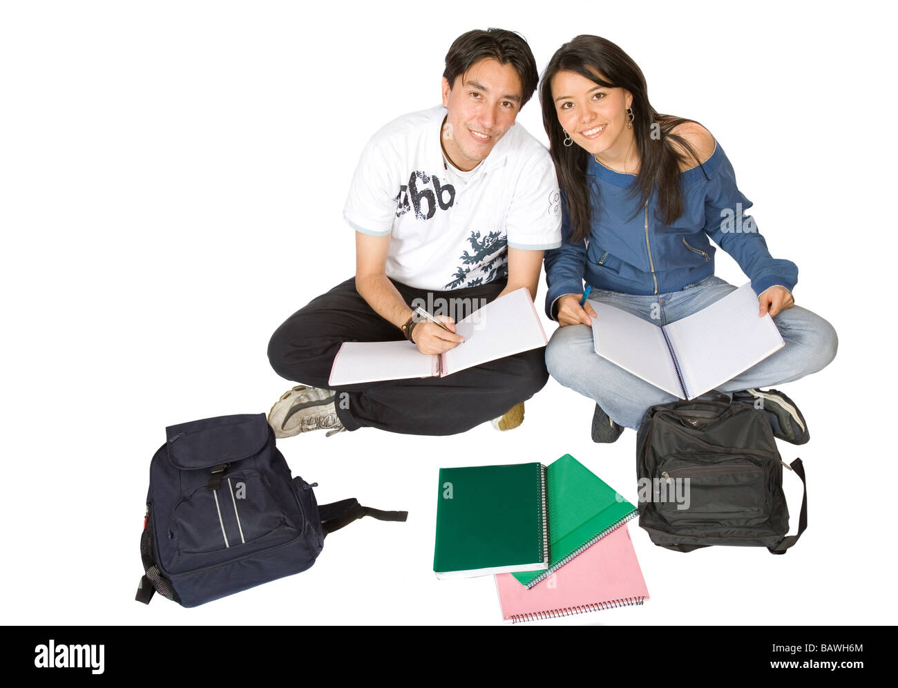 students studying on the floor Stock Photo - Alamy