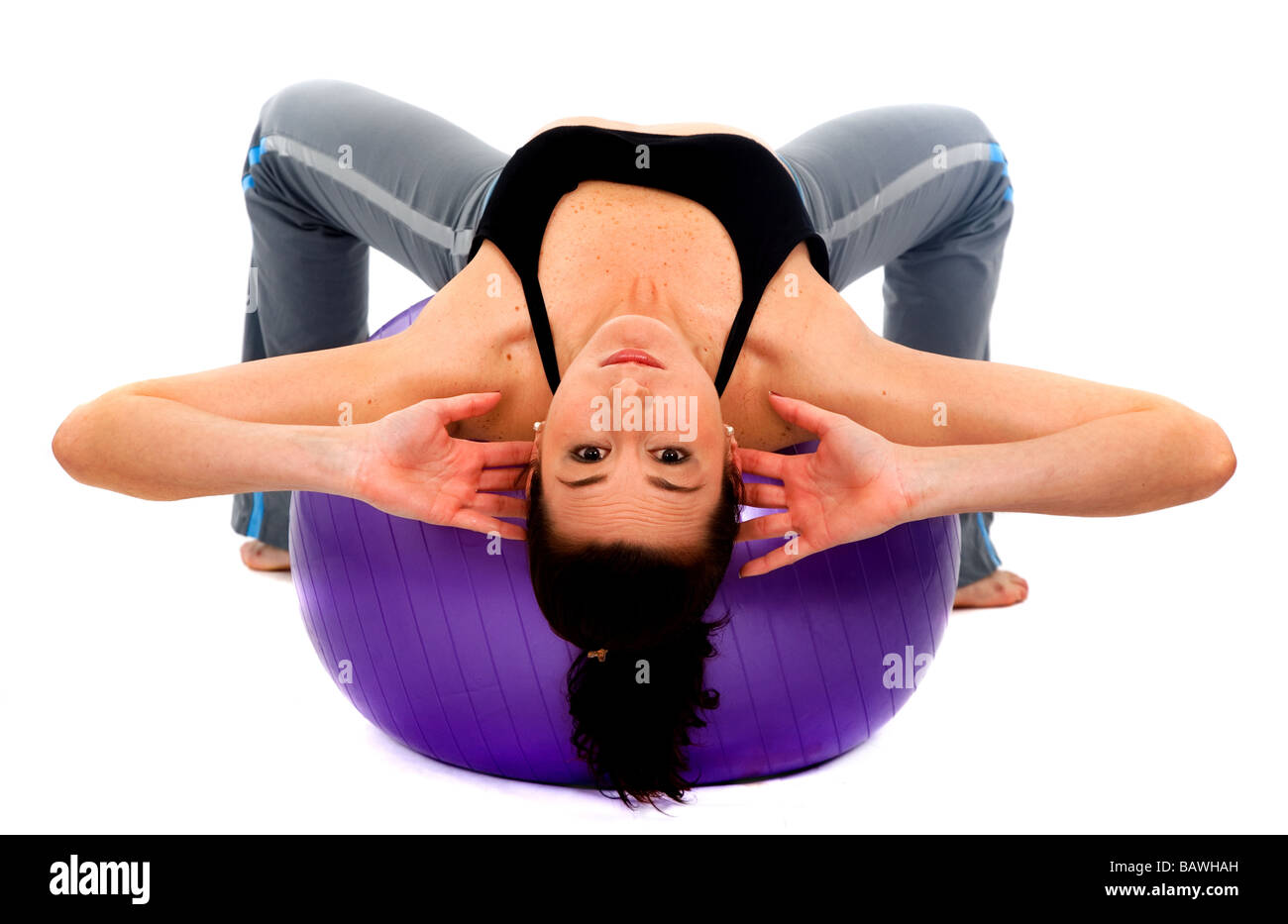 Beautiful girl doing pilates Stock Photo - Alamy