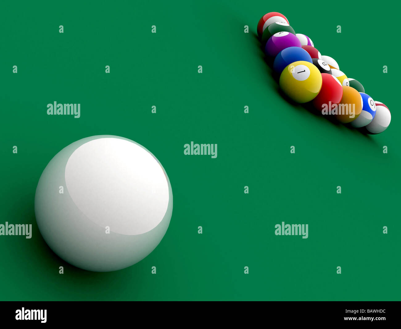 billiard balls in perspective Stock Photo - Alamy