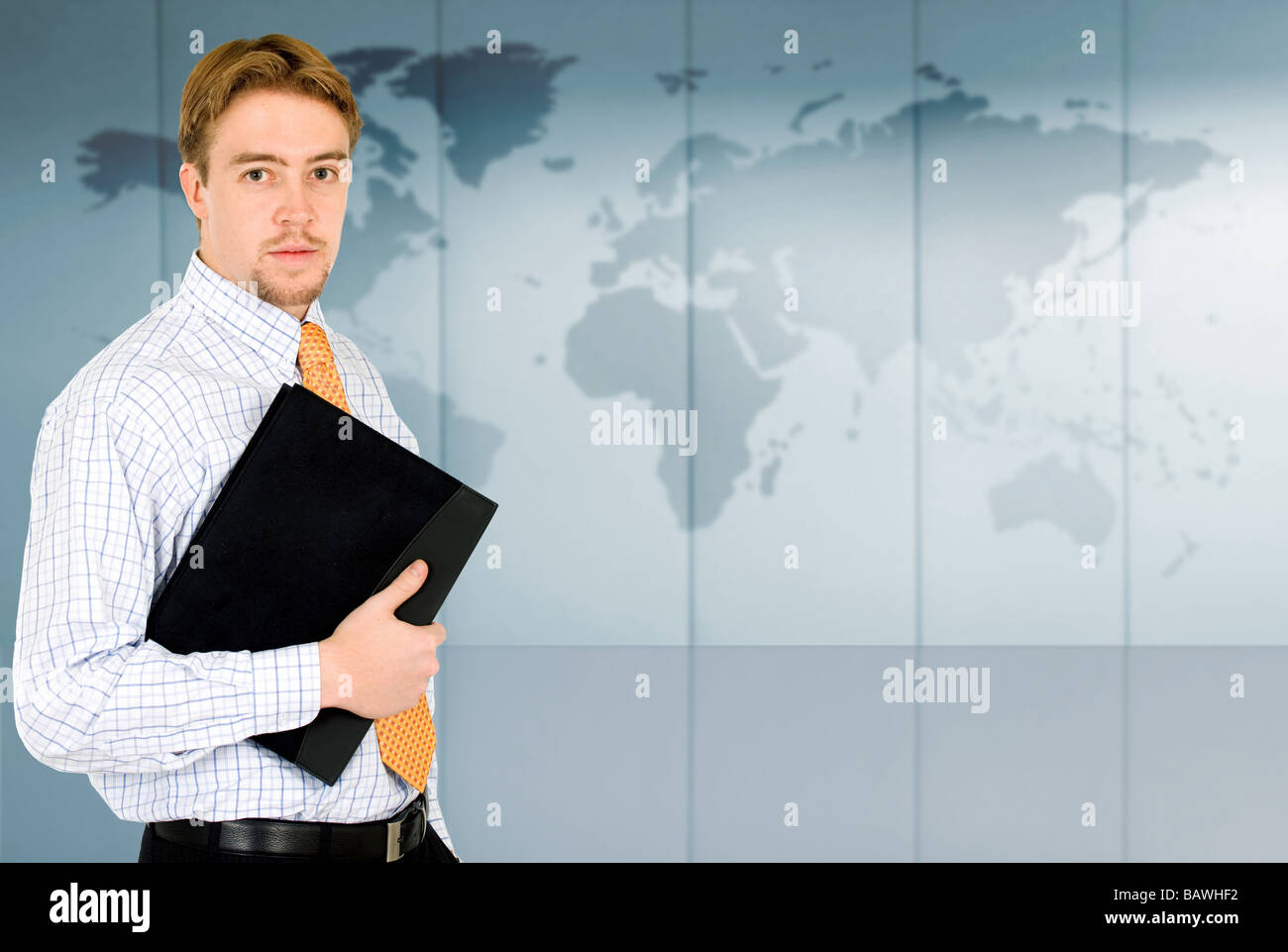 business man - world map Stock Photo - Alamy
