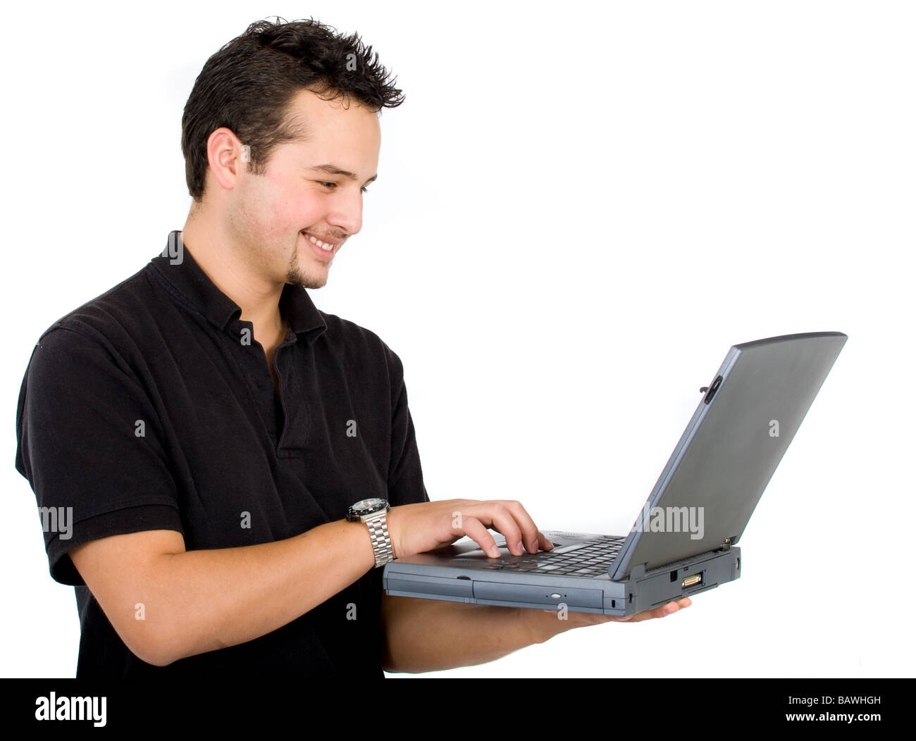 man on a laptop Stock Photo - Alamy