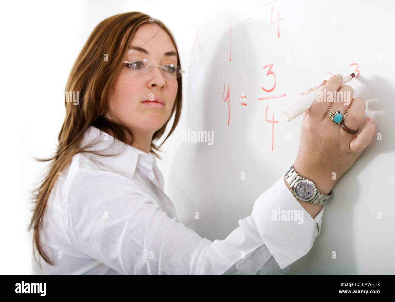 female teacher on a maths lesson Stock Photo - Alamy