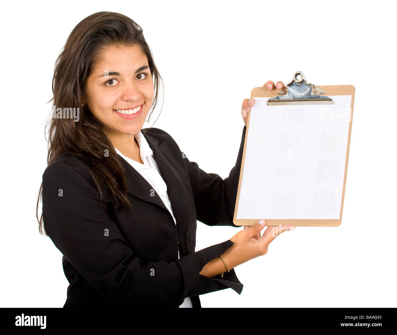 business woman with a notepad Stock Photo - Alamy