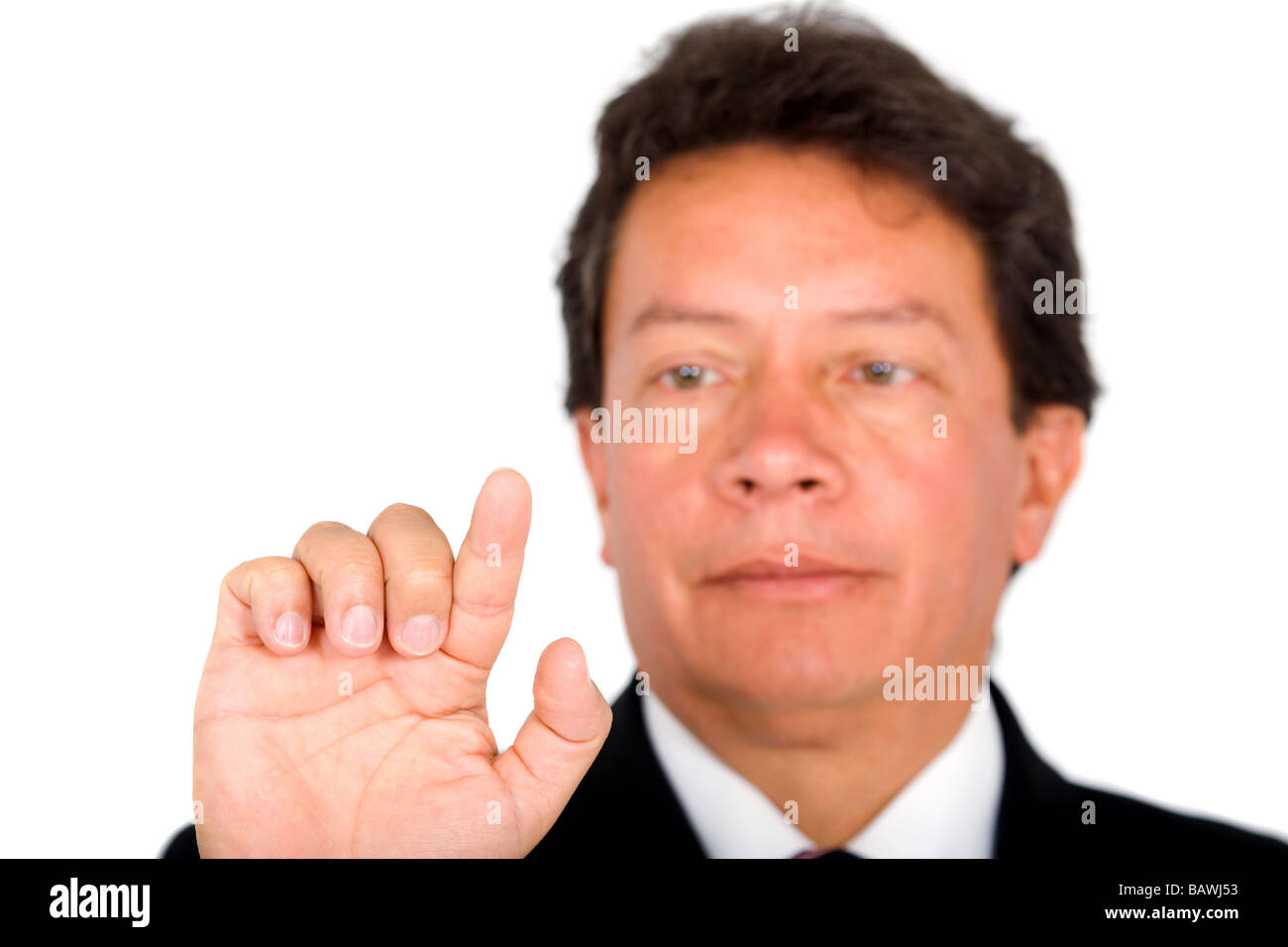 senior business man touching screen Stock Photo - Alamy