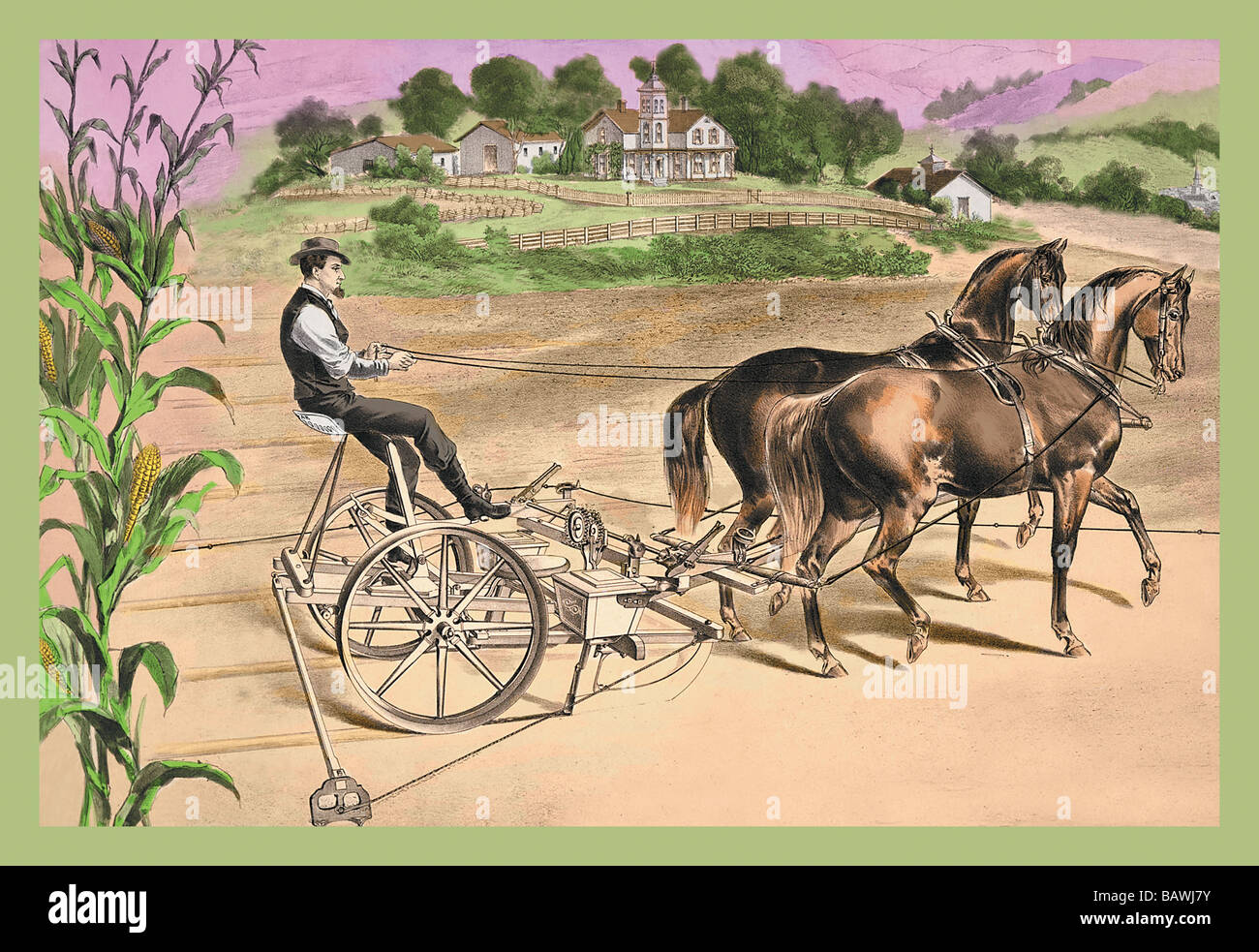 Early Corn Planter Stock Photo - Alamy