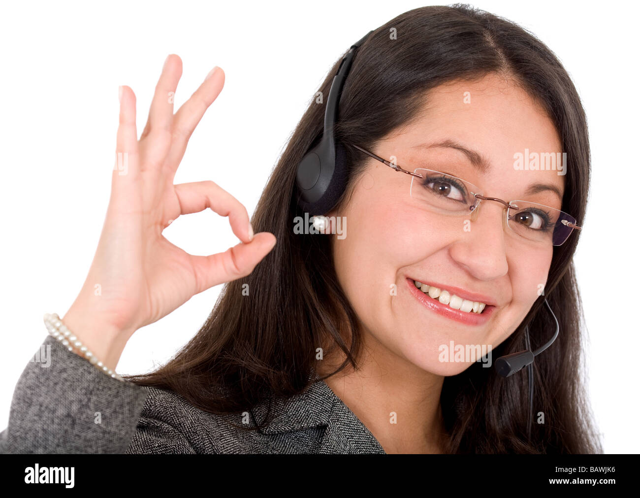 business support woman - ok sign Stock Photo - Alamy