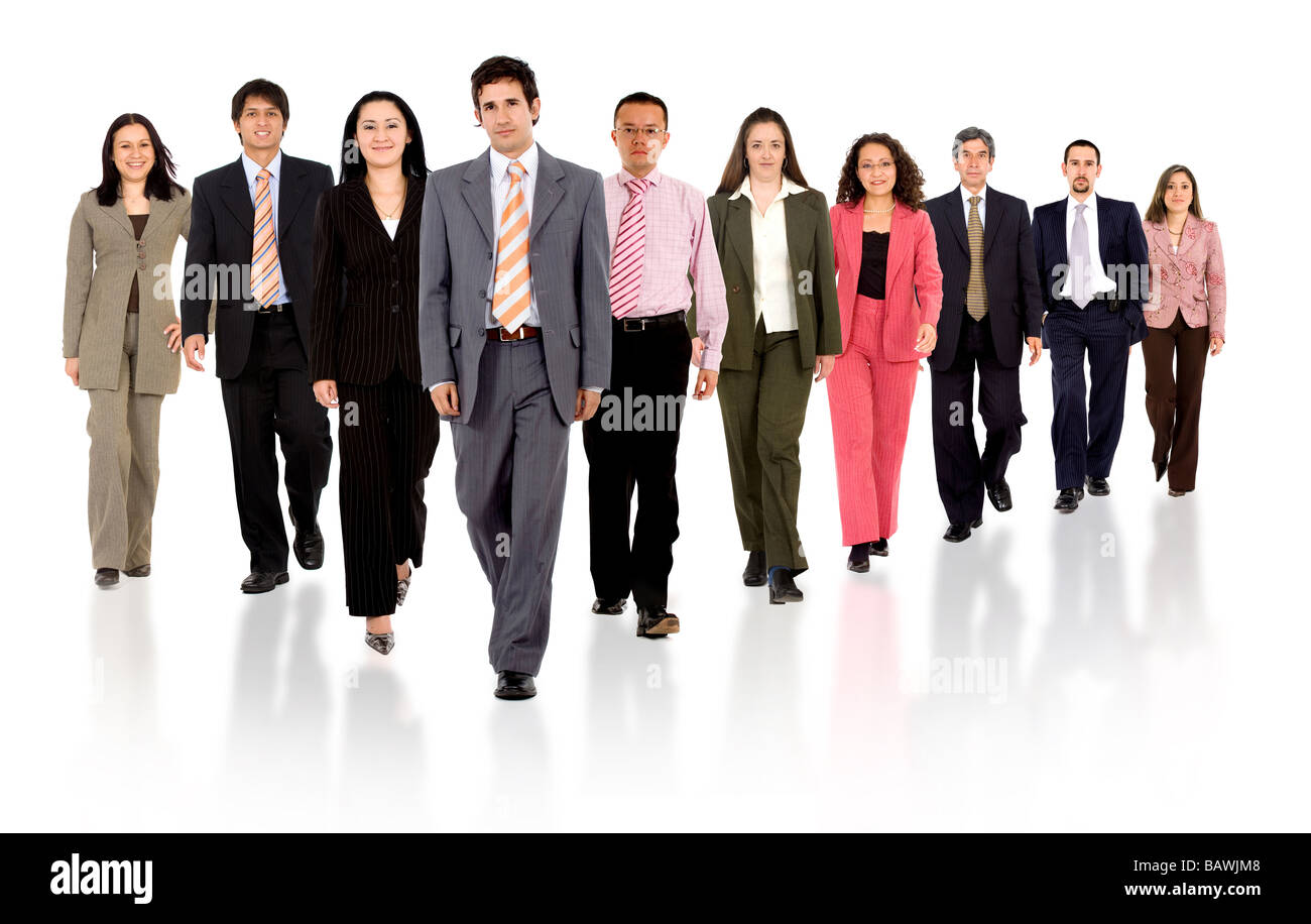 Business team walking forward Stock Photo - Alamy