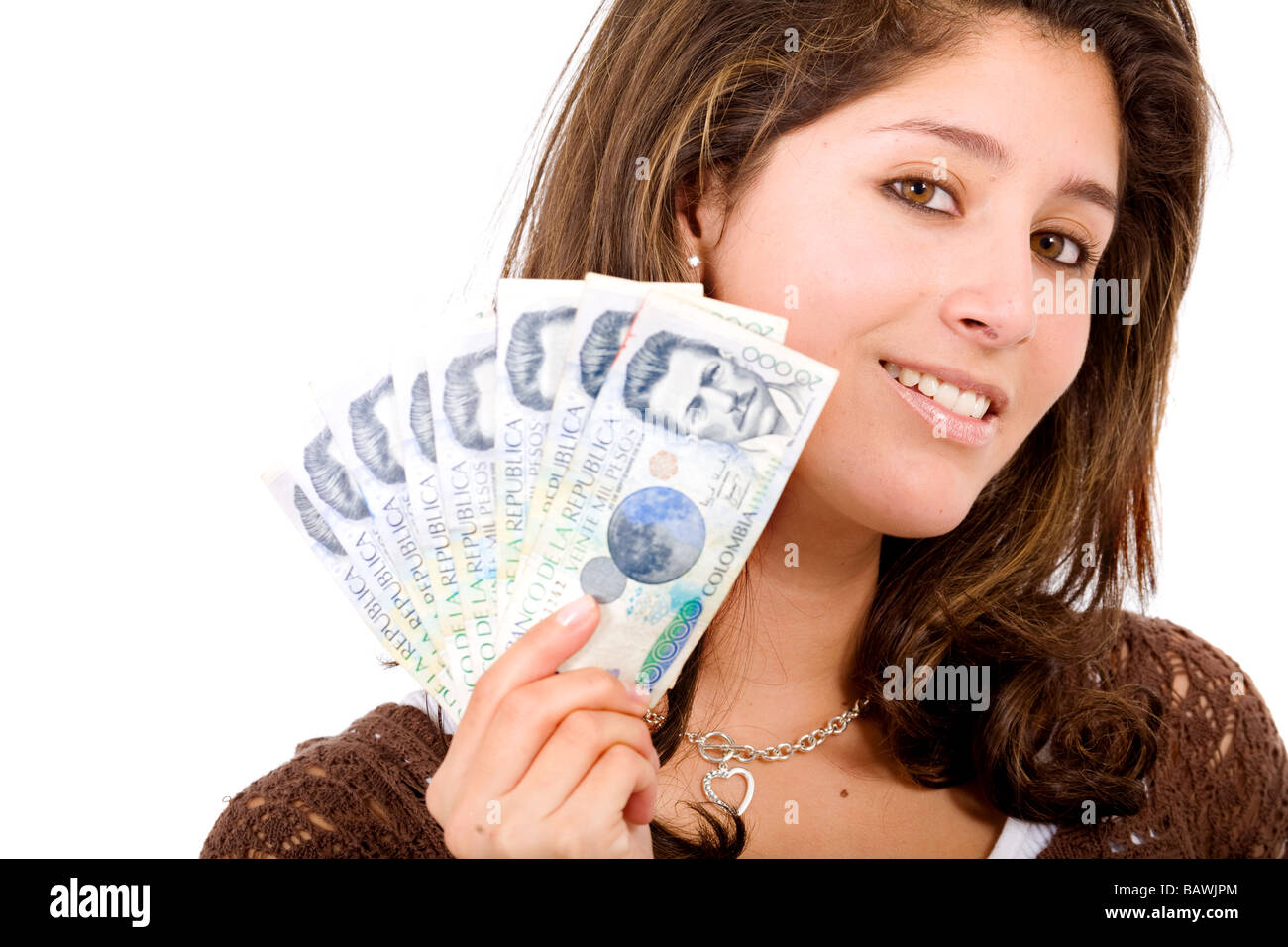 beautiful girl with money Stock Photo - Alamy