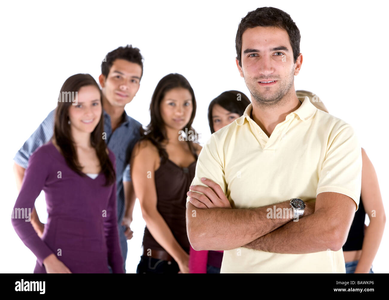 Casual man with friends Stock Photo - Alamy