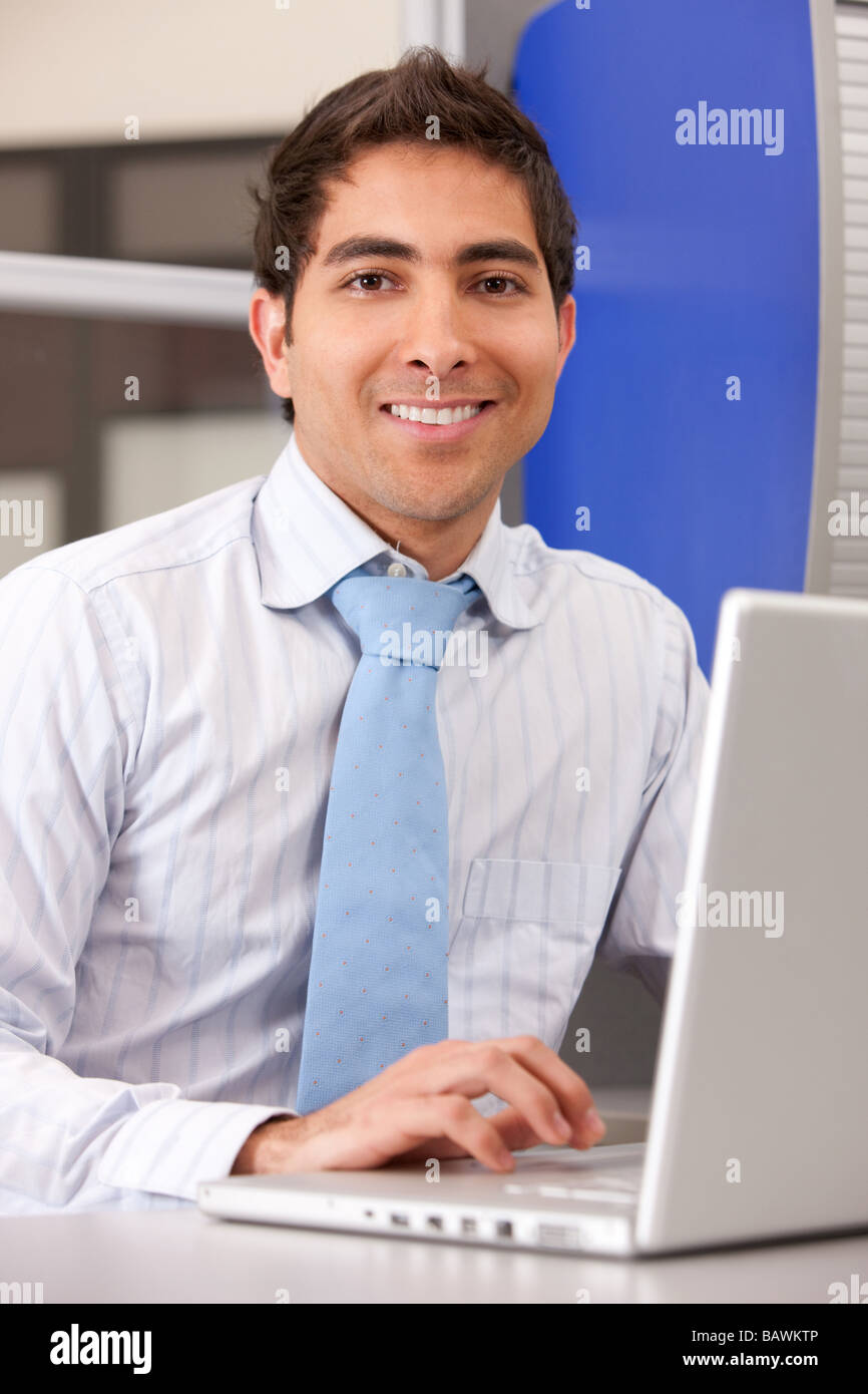 business man on a laptop computer Stock Photo - Alamy