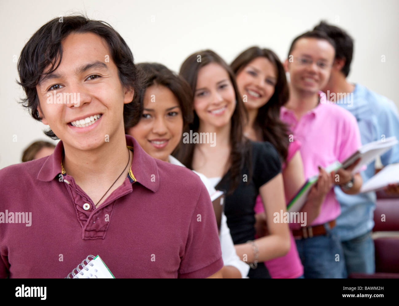 Students in a row Stock Photo - Alamy