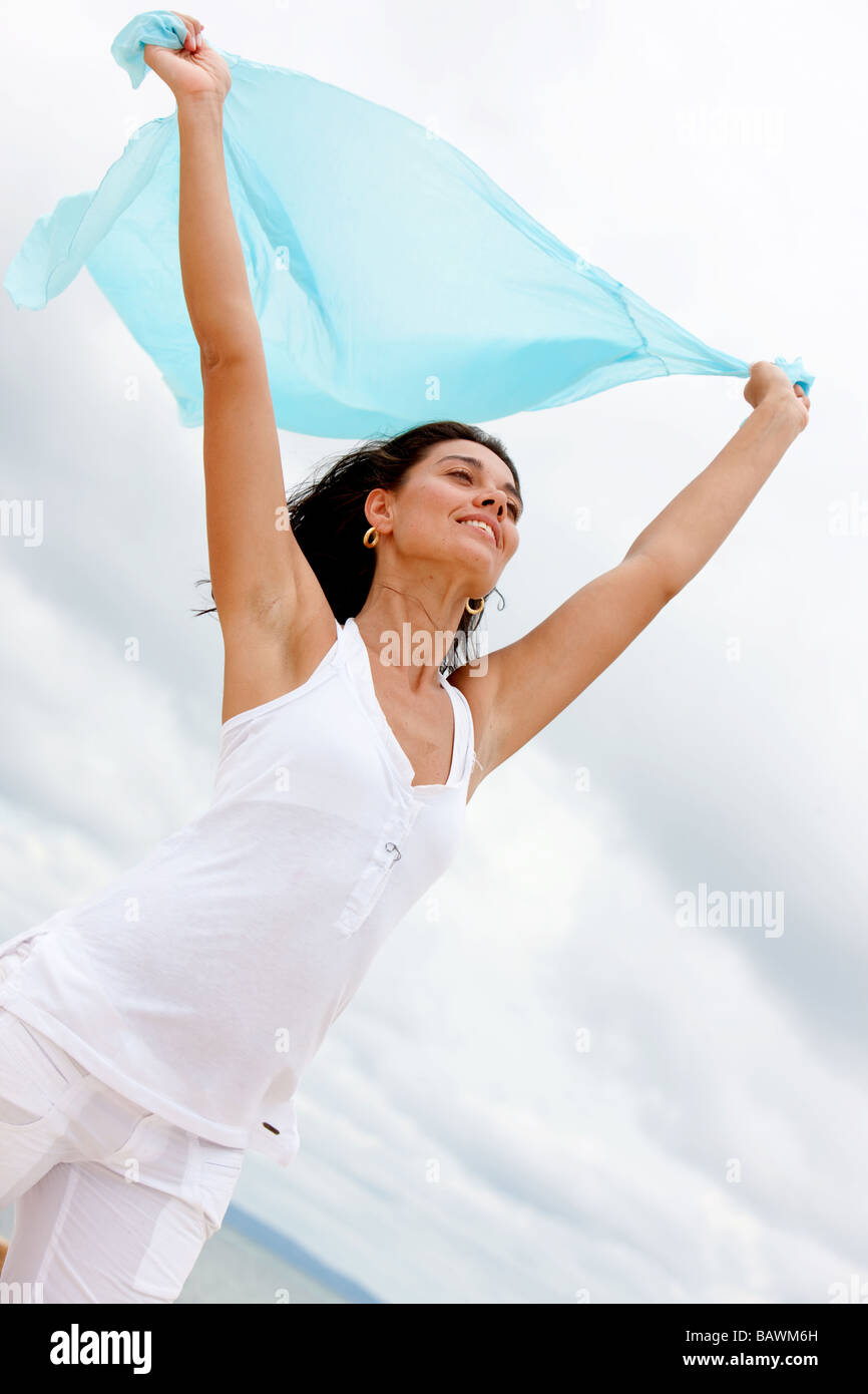 woman in the wind Stock Photo - Alamy