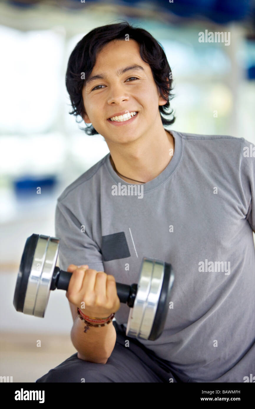 man with weights Stock Photo - Alamy