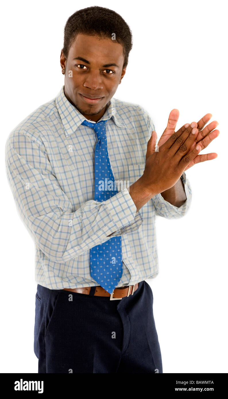 Business man applauding Stock Photo - Alamy