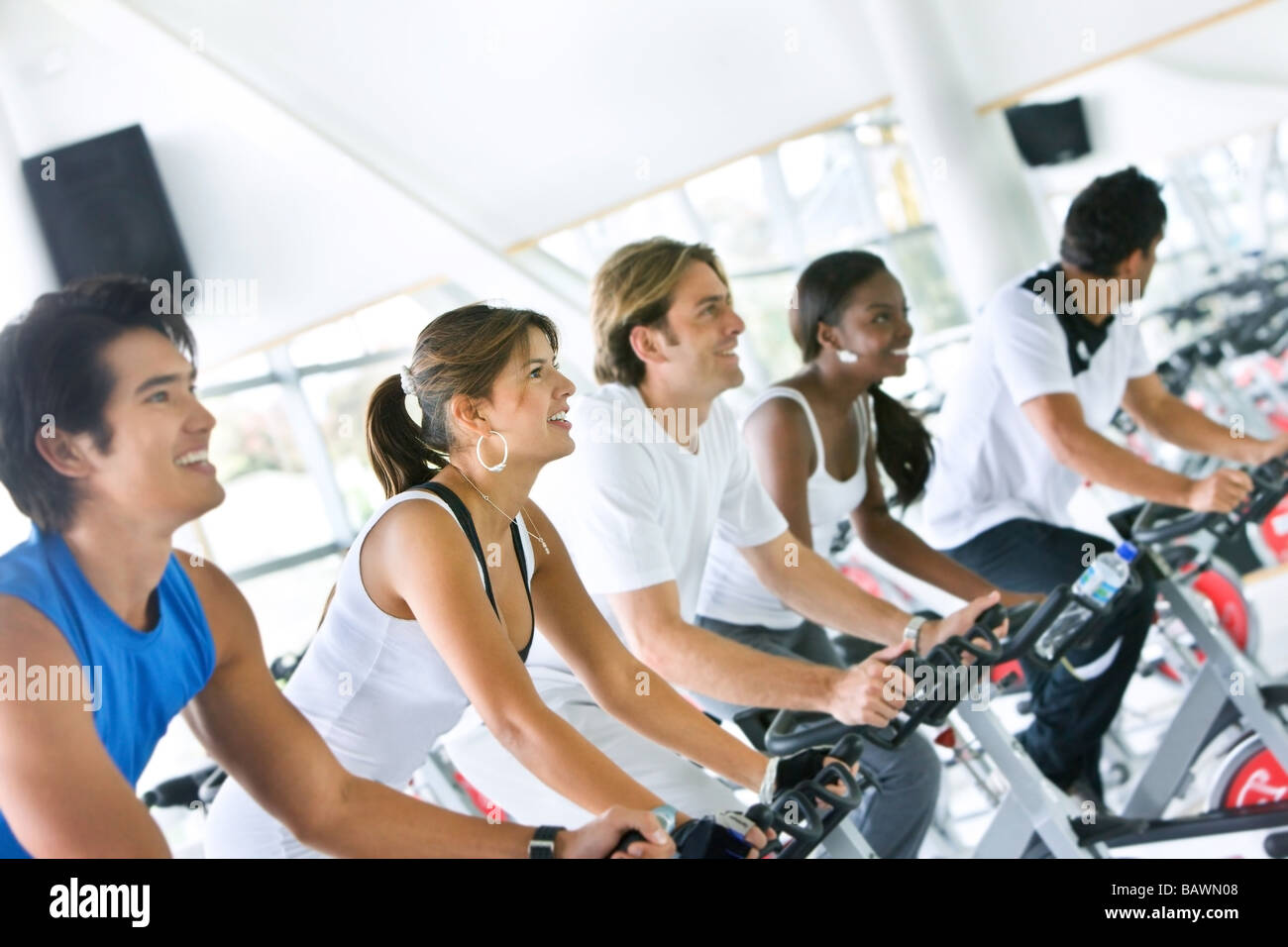people spinning at the gym Stock Photo - Alamy