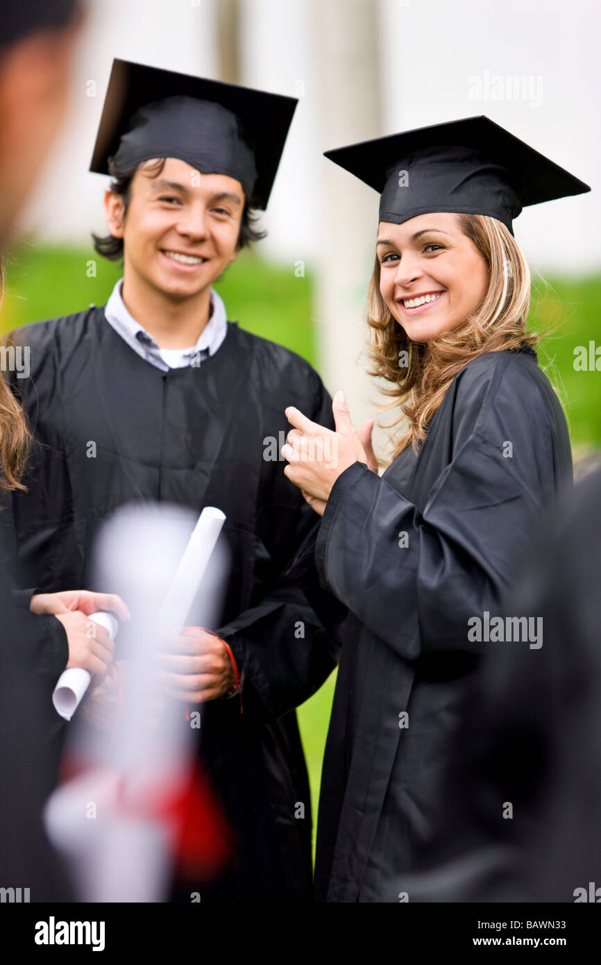 Couple of graduates Stock Photo - Alamy
