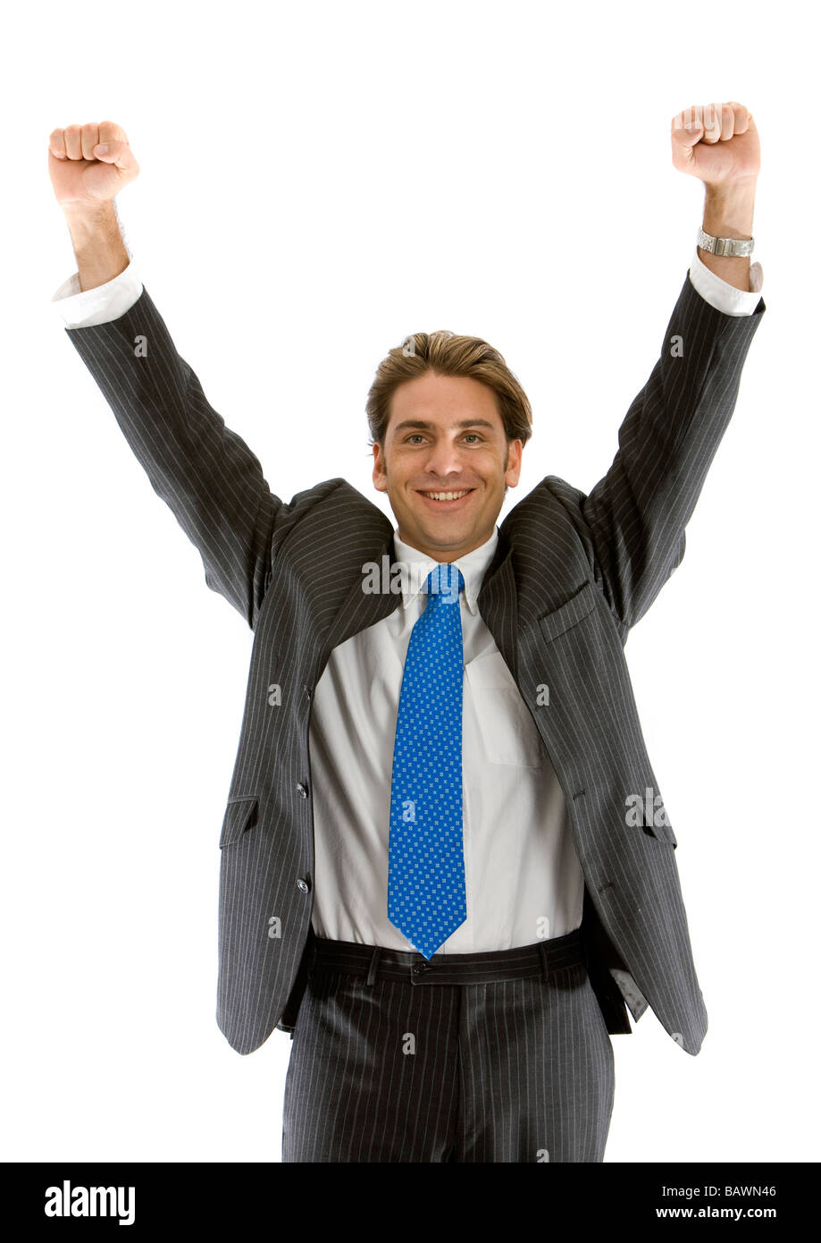 Business man enjoying success Stock Photo - Alamy