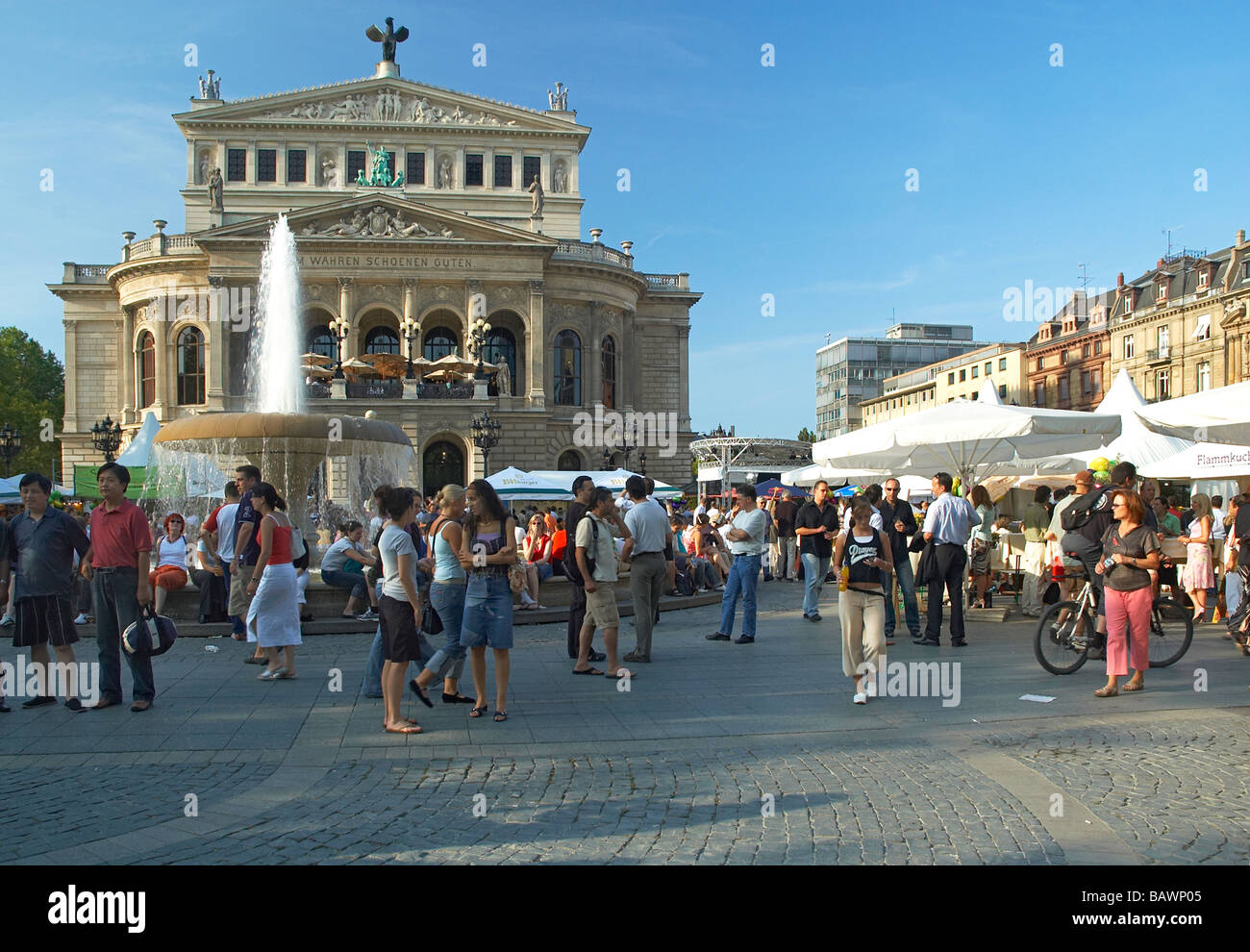 Frankfurt / Main, old Opera, Opera Square Festival Stock Photo - Alamy