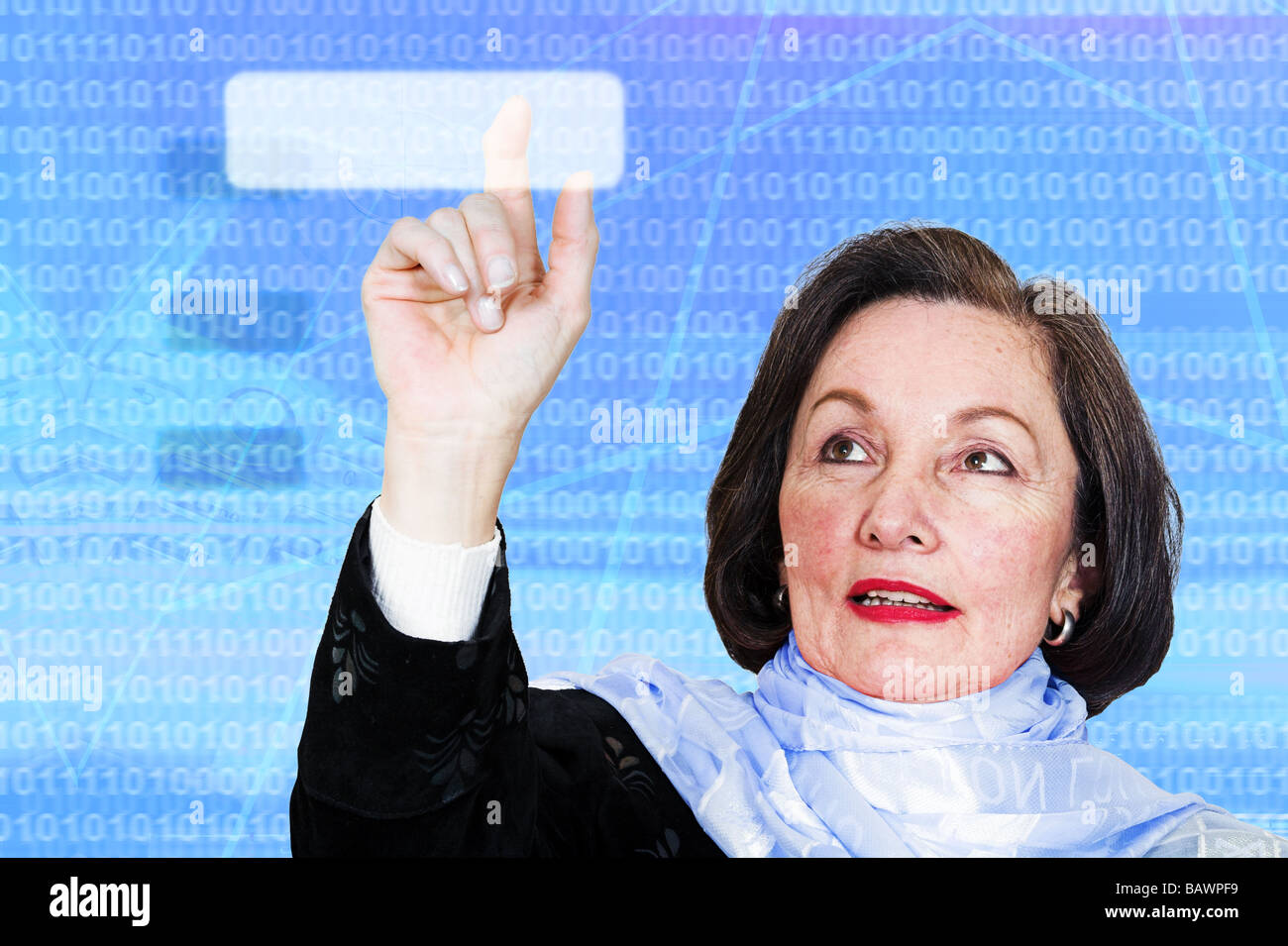business woman pressing a button Stock Photo - Alamy business woman pressing a button Stock Photo - Alamy