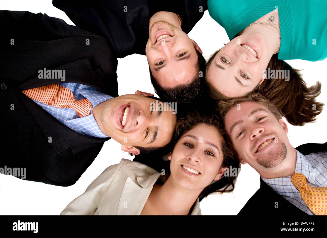 business team work - heads together Stock Photo - Alamy