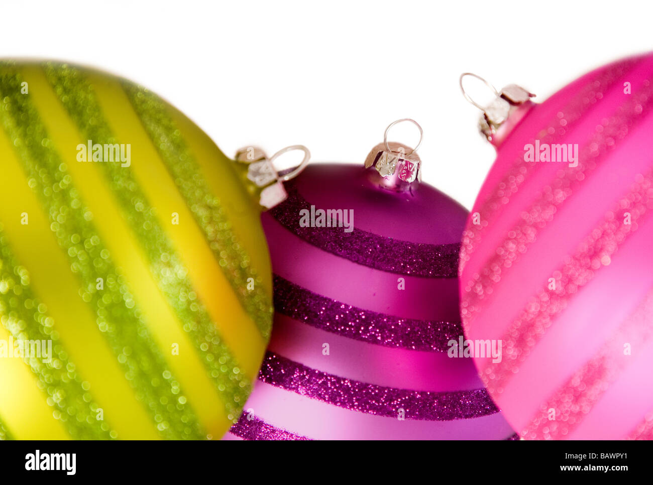 colourful christmas balls on white Stock Photo - Alamy