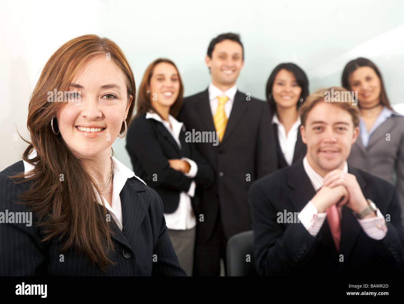 Business team in an office Stock Photo - Alamy