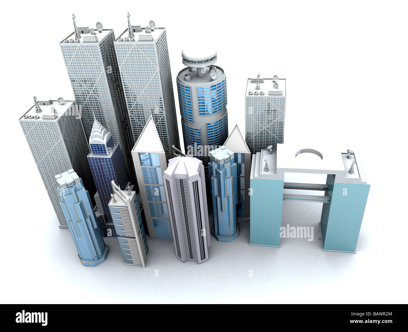 Buildings view from high Cut Out Stock Images & Pictures - Alamy