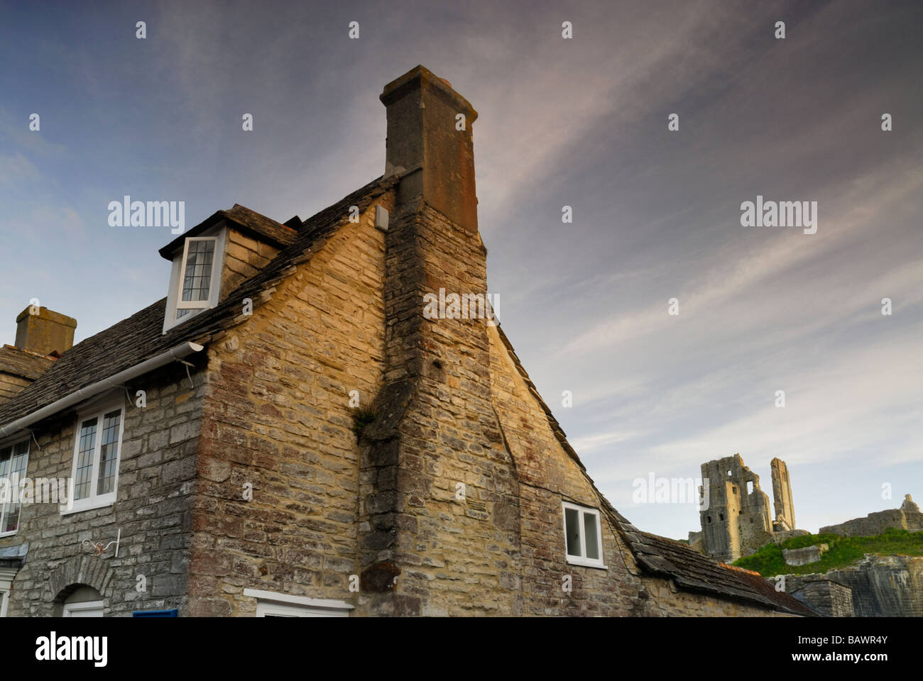 Corfe castle town hi-res stock photography and images - Alamy