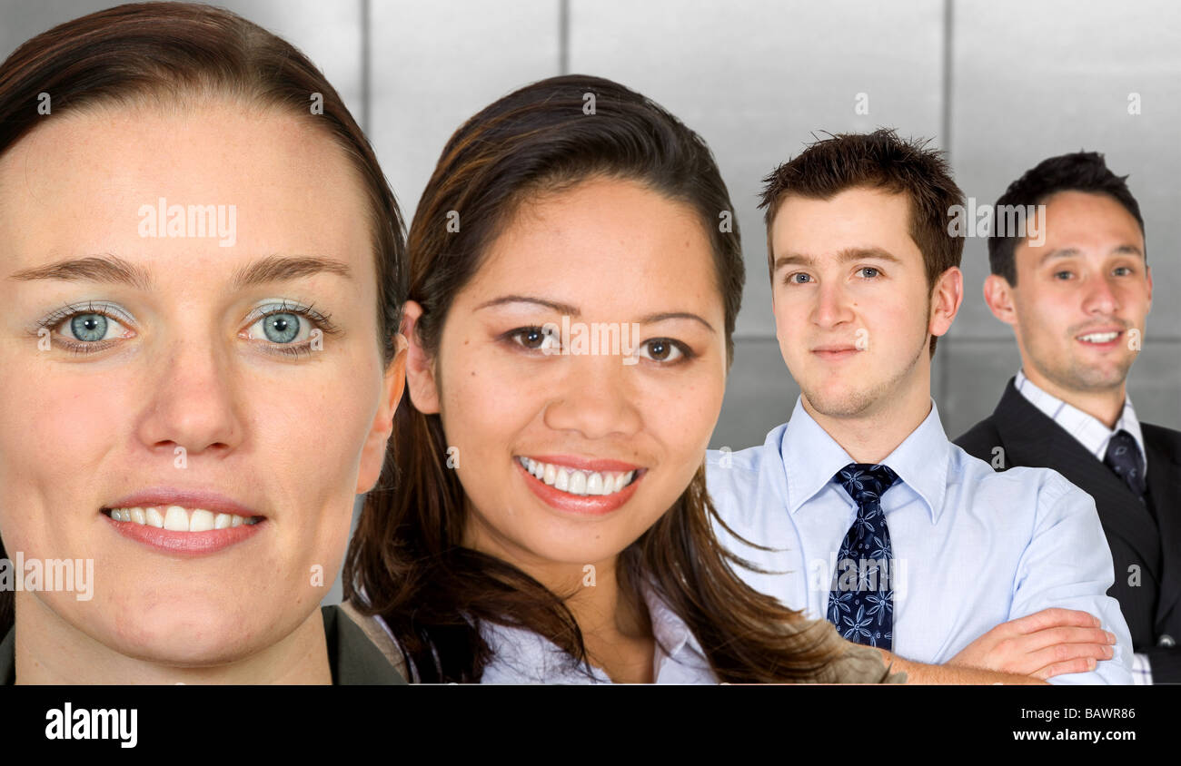 asian-european business partnership and their team Stock Photo - Alamy