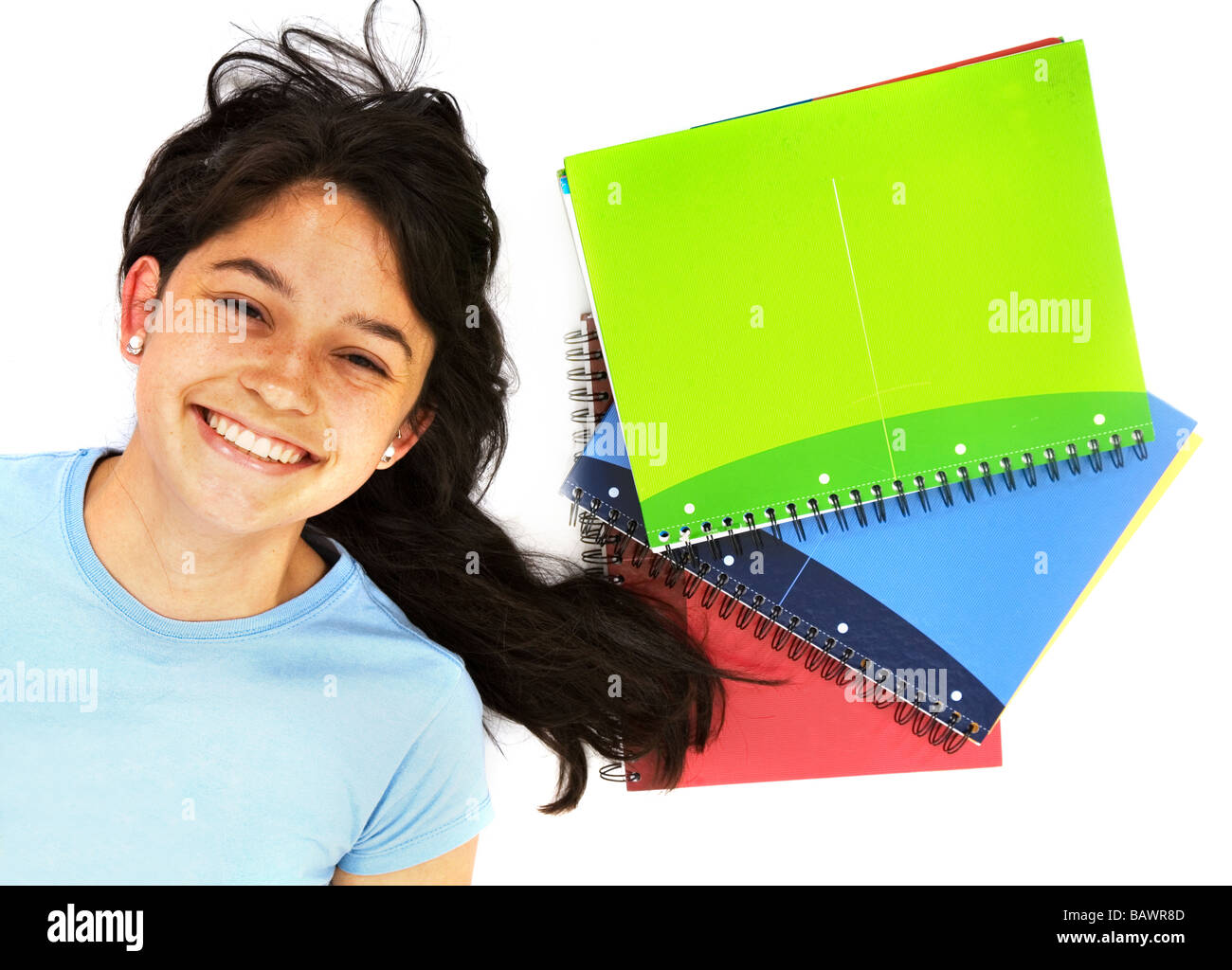 student with notebooks Stock Photo - Alamy