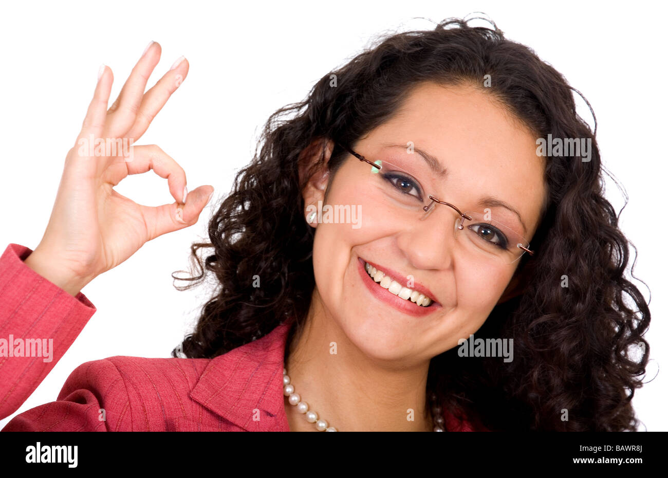 Business woman - ok sign Stock Photo - Alamy