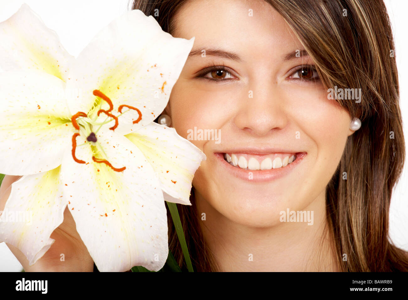 healthy girl smiling portrait Stock Photo - Alamy