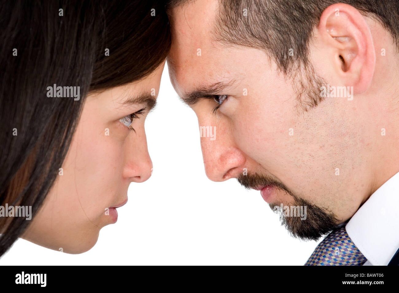 angry couple facing each other Stock Photo - Alamy
