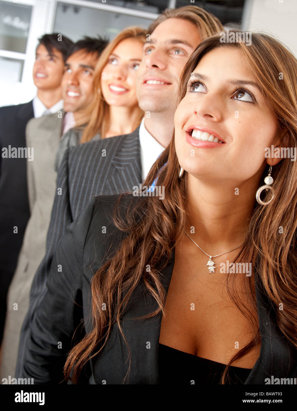 Business team looking up Stock Photo - Alamy
