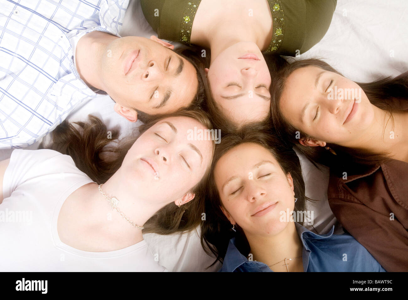 Tired twin girls people hi-res stock photography and images - Alamy